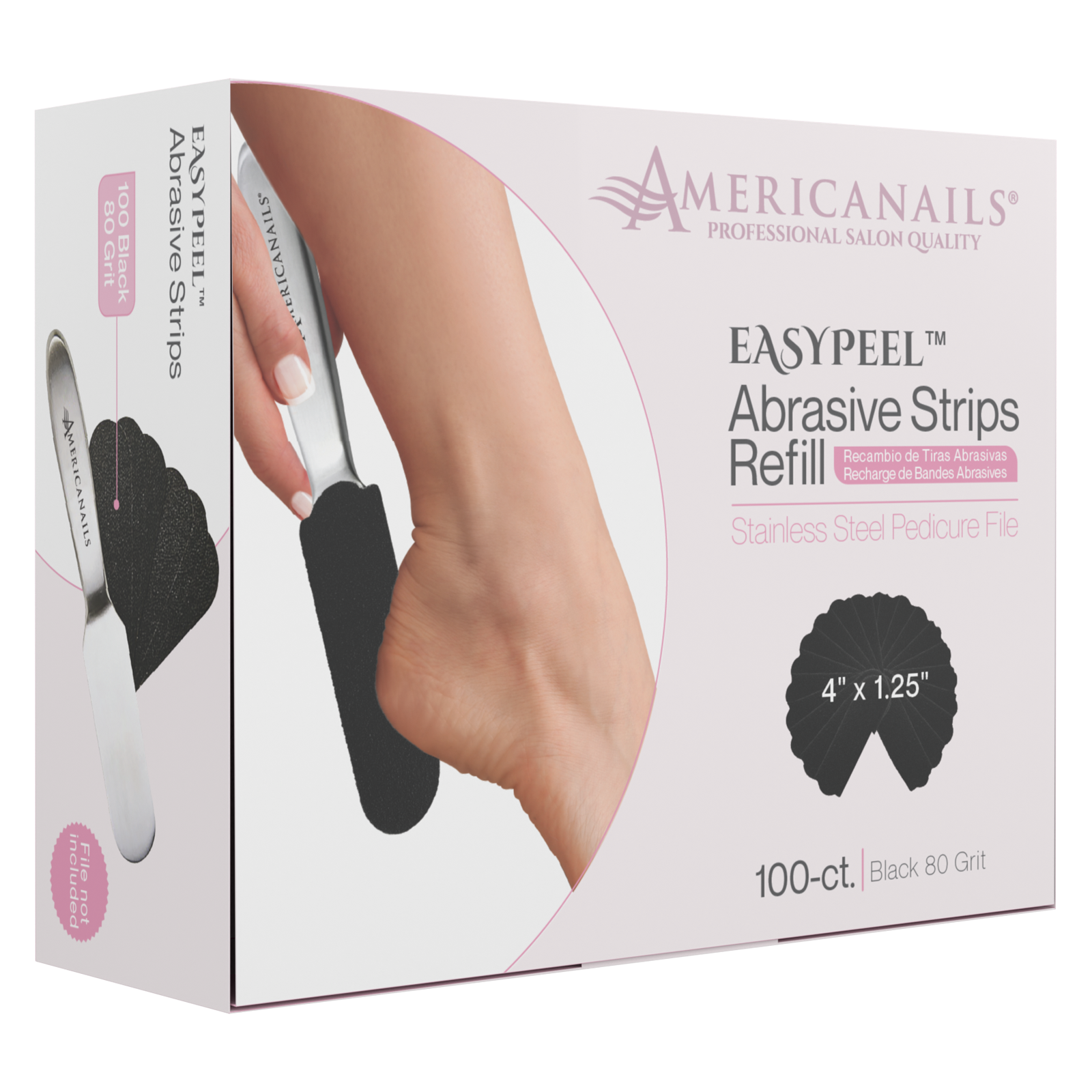 Americanails EasyPeel Pedicure Abrasive Strip | Black 80 Grit 100ct – Premier Nail Source