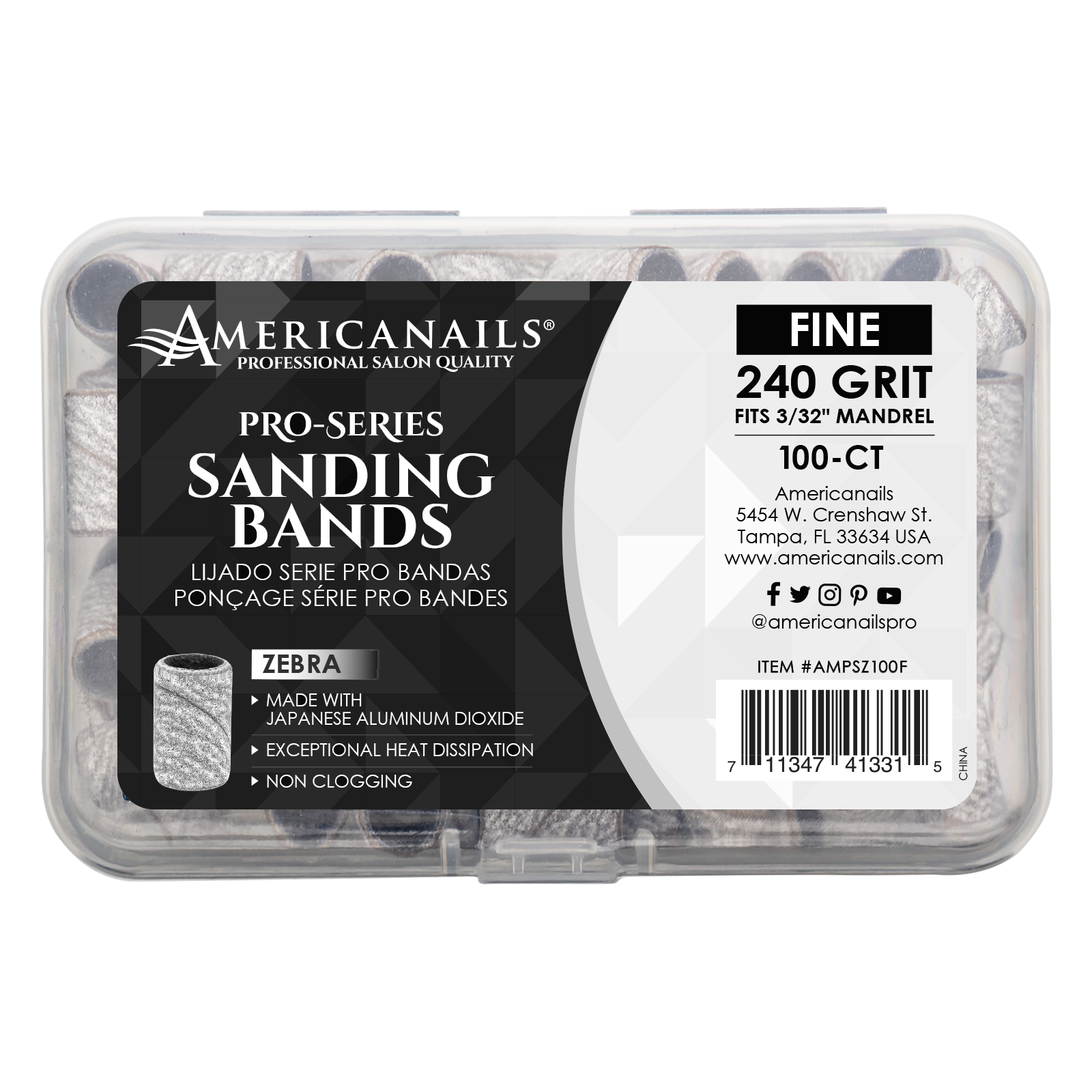 Americanails Pro-Series Zebra Sanding Bands 100ct – Premier Nail Source