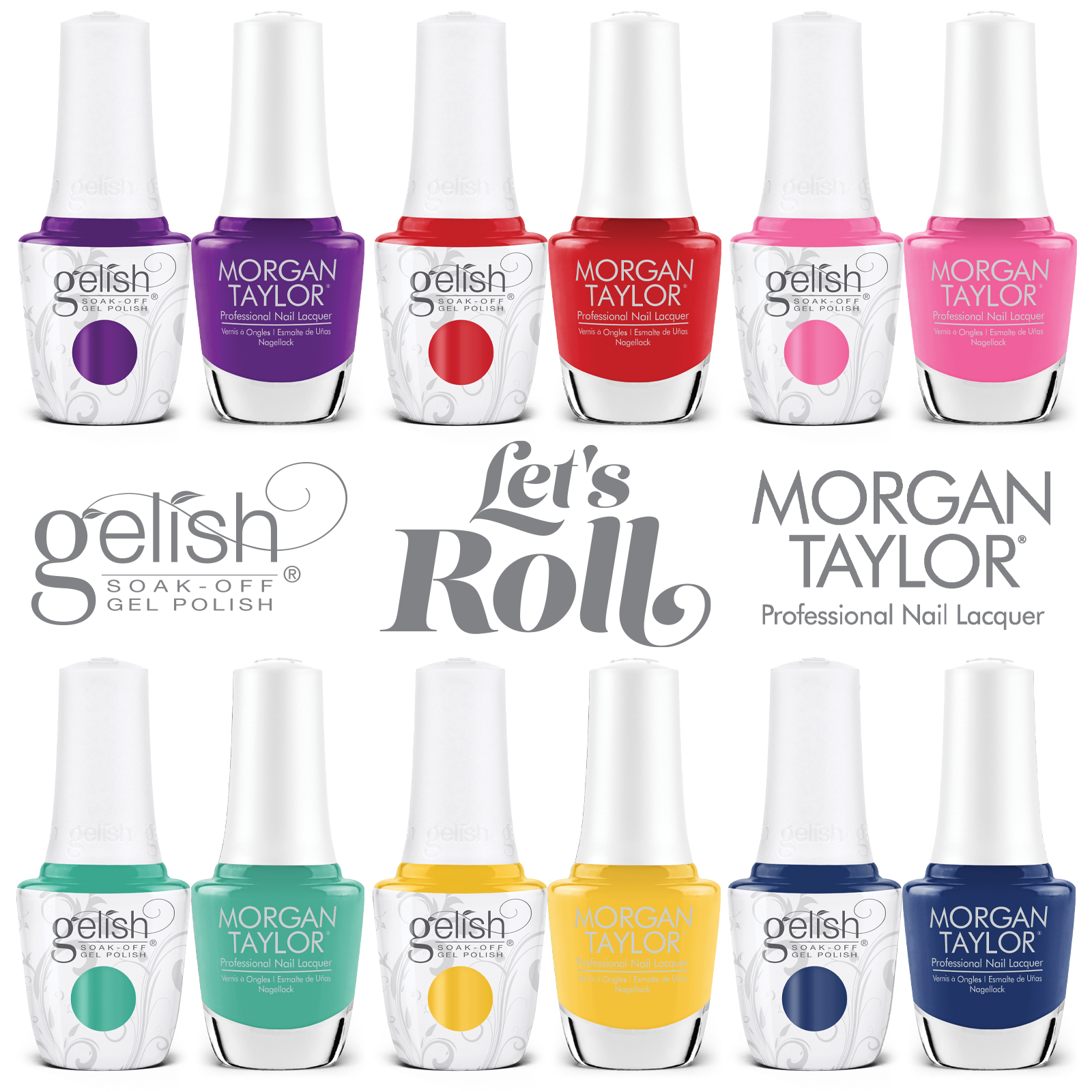Gelish Morgan Taylor Let's Roll Collection Box Set 12ct – Premier Nail ...
