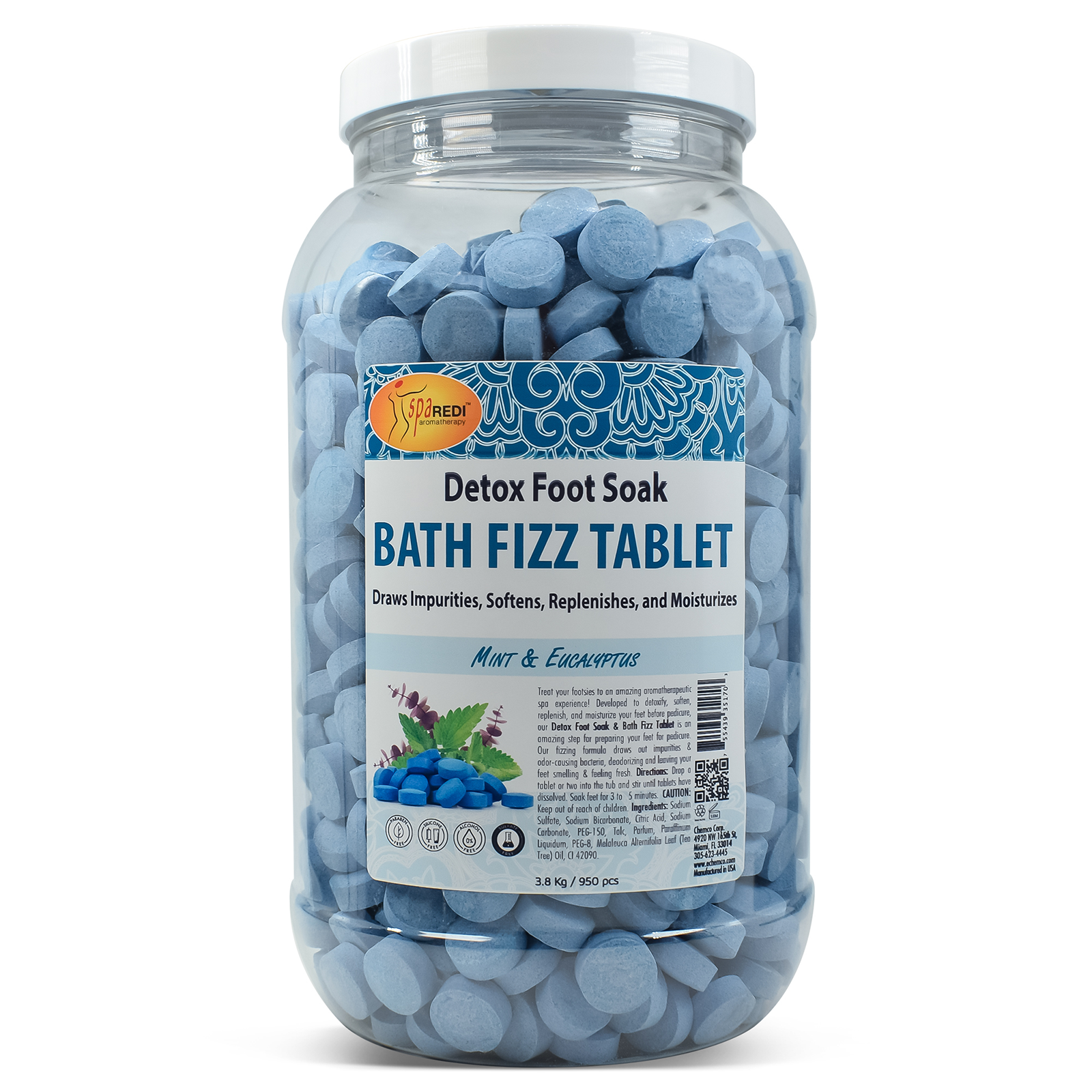 Spa Redi Bath Fizz Tablets Mint & Eucalyptus 950ct – Premier Nail Source