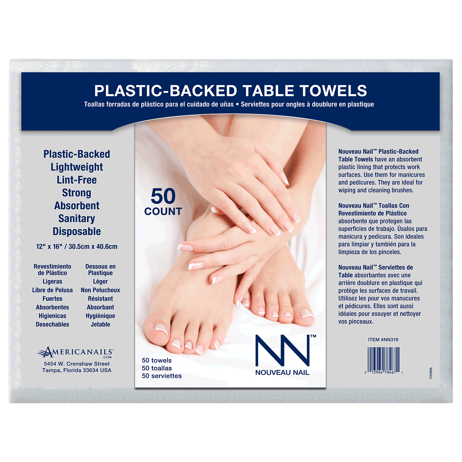 Nouveau Nail Plastic-Backed Table Towels Case 1200ct – Premier Nail Source